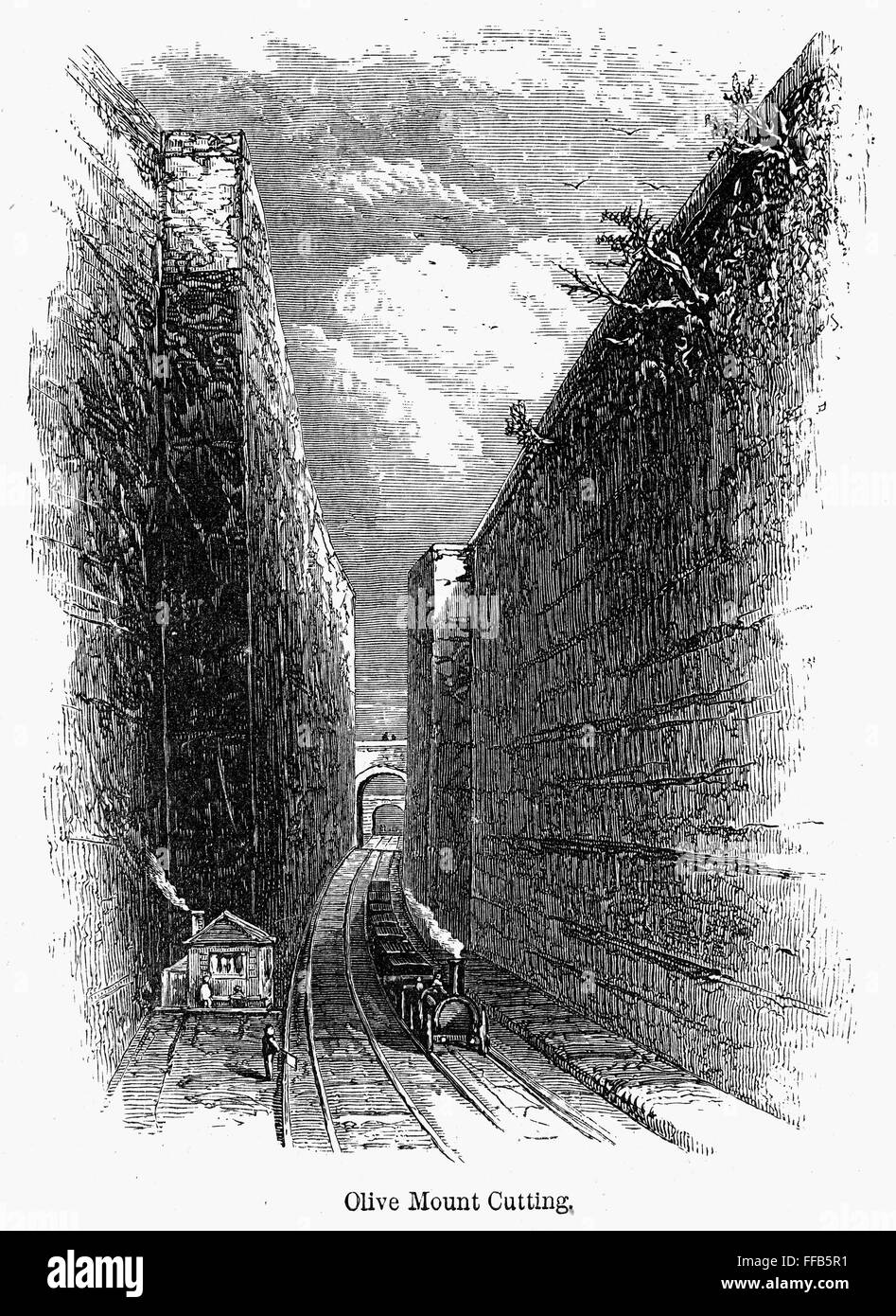 ENGLAND: RAILROAD. /nThe Olive Mount cutting on the Liverpool and ...