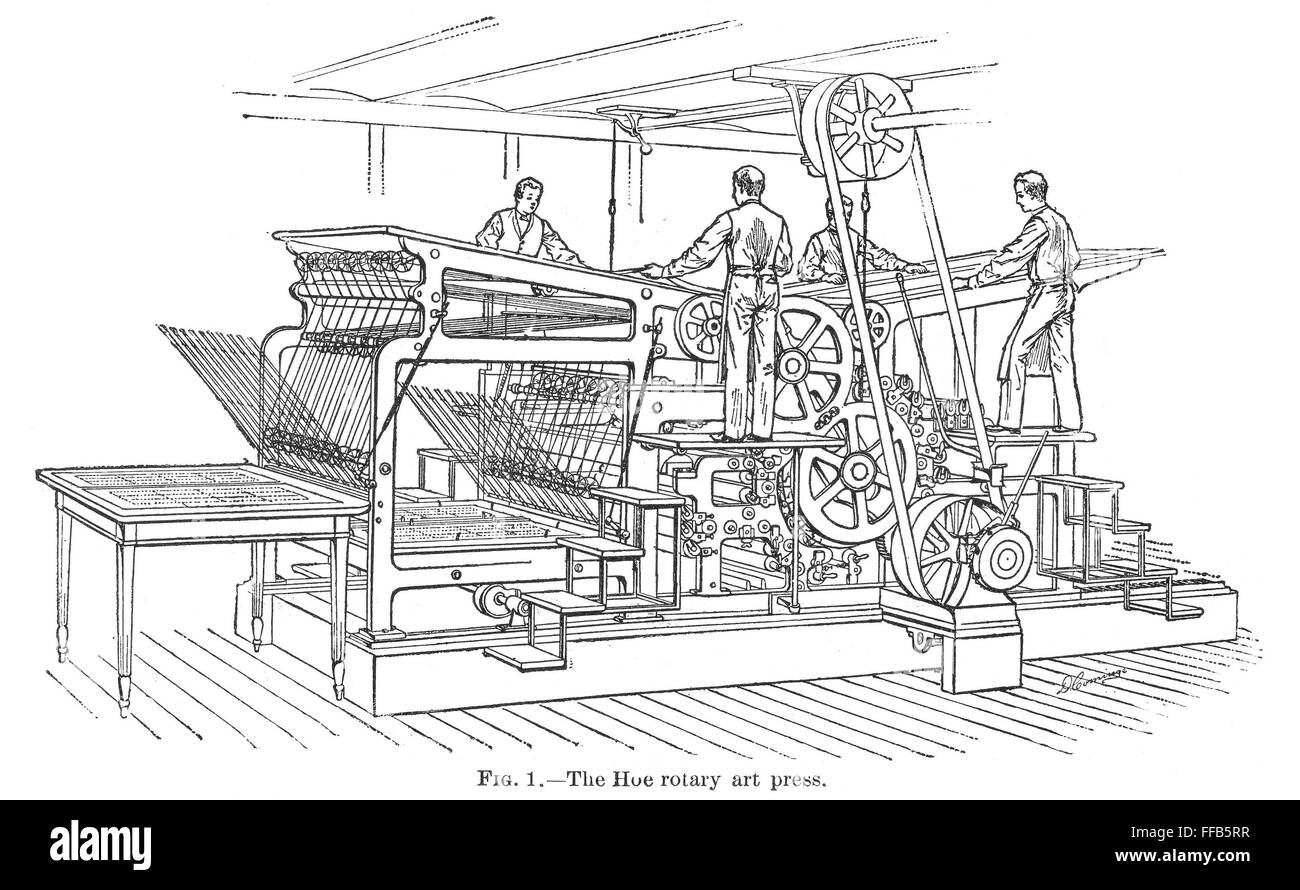 PRINTING, 19th CENTURY. /nPrinting Press: Hoe rotary art press, 19th ...