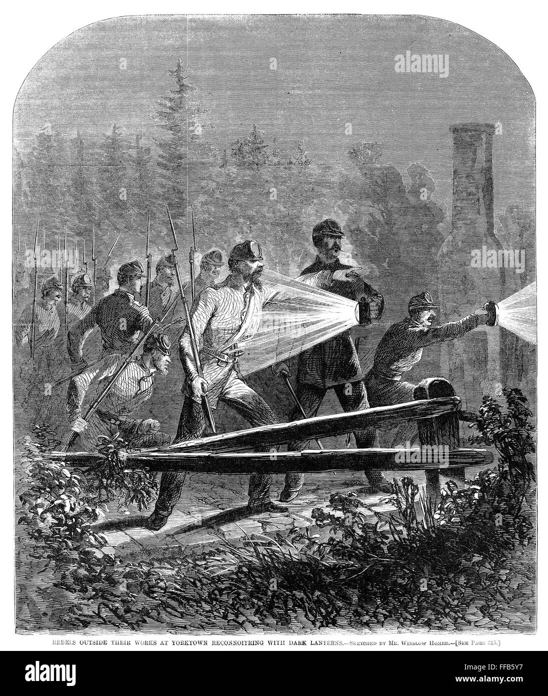 CIVIL WAR: RECONNOITERING. /nConfederate soldiers reconnoitering with ...