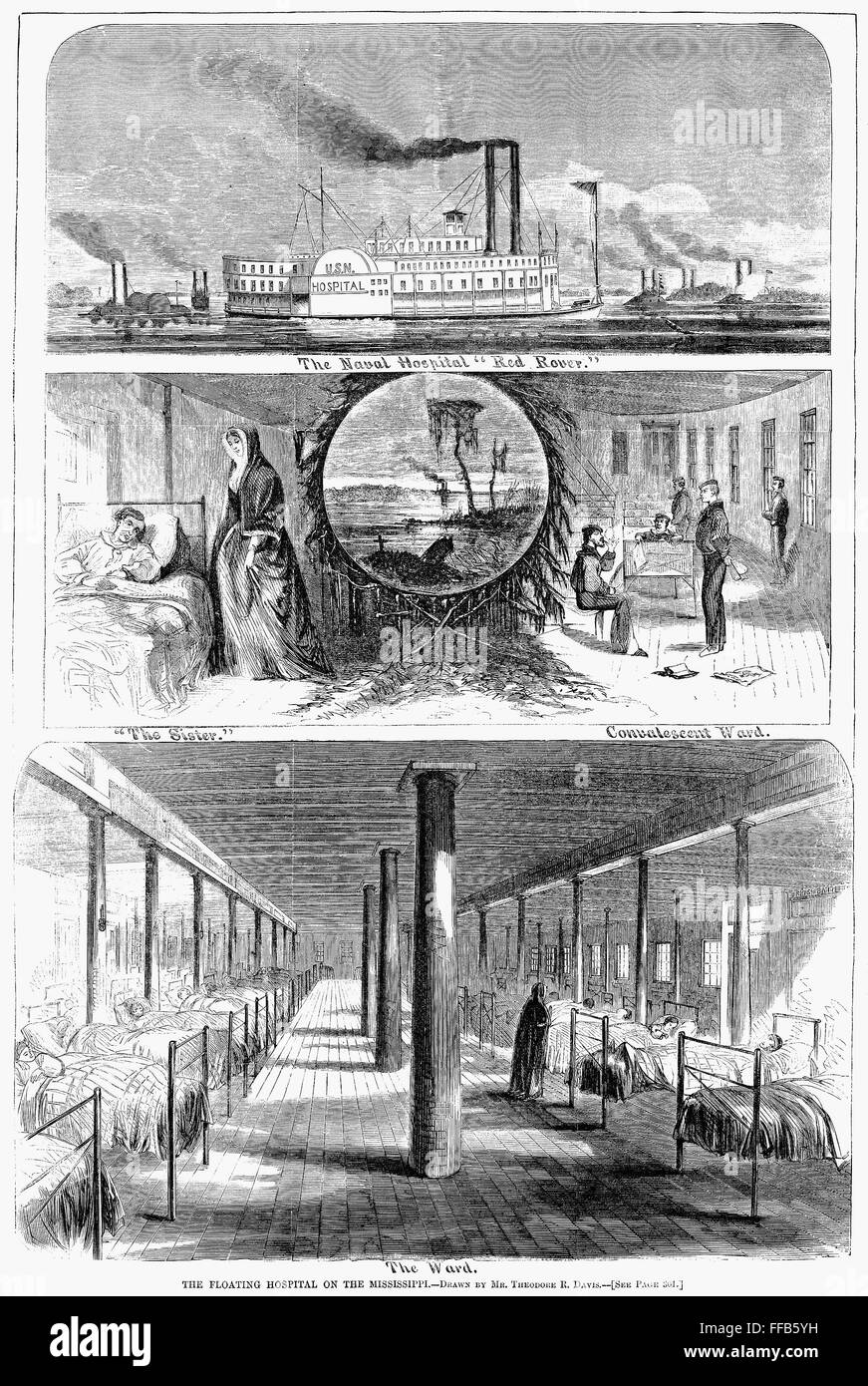 CIVIL WAR: HOSPITAL SHIP. /nThe U.S. Naval hospital ship 'Red Rover' on ...