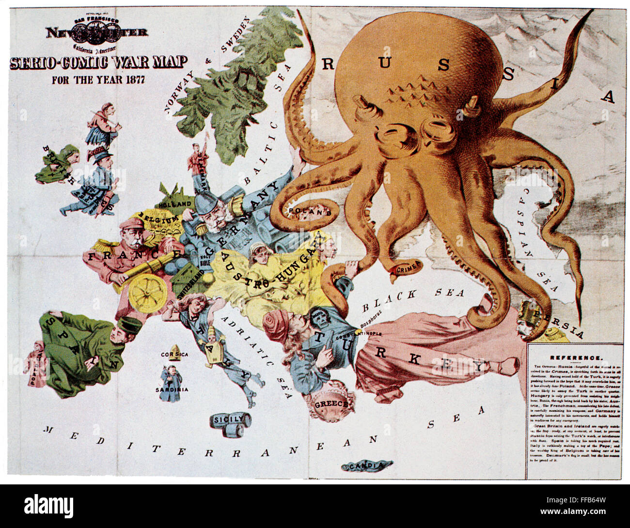ANTI-RUSSIAN MAP, 1877. /n'Serio-Comic War Map for the Year 1877 ...