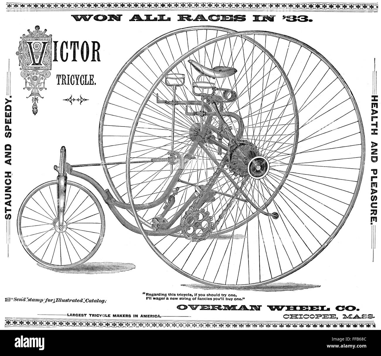 BICYCLE, 1884. /nAdvertisement, American, 1884 Stock Photo - Alamy