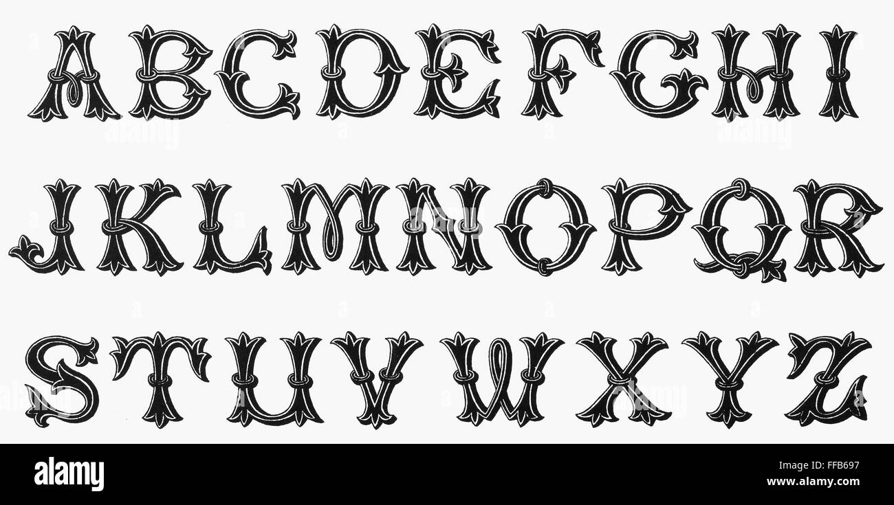 ALPHABET, 16th CENTURY. /nNineteenth-century revival of a 16th century ...