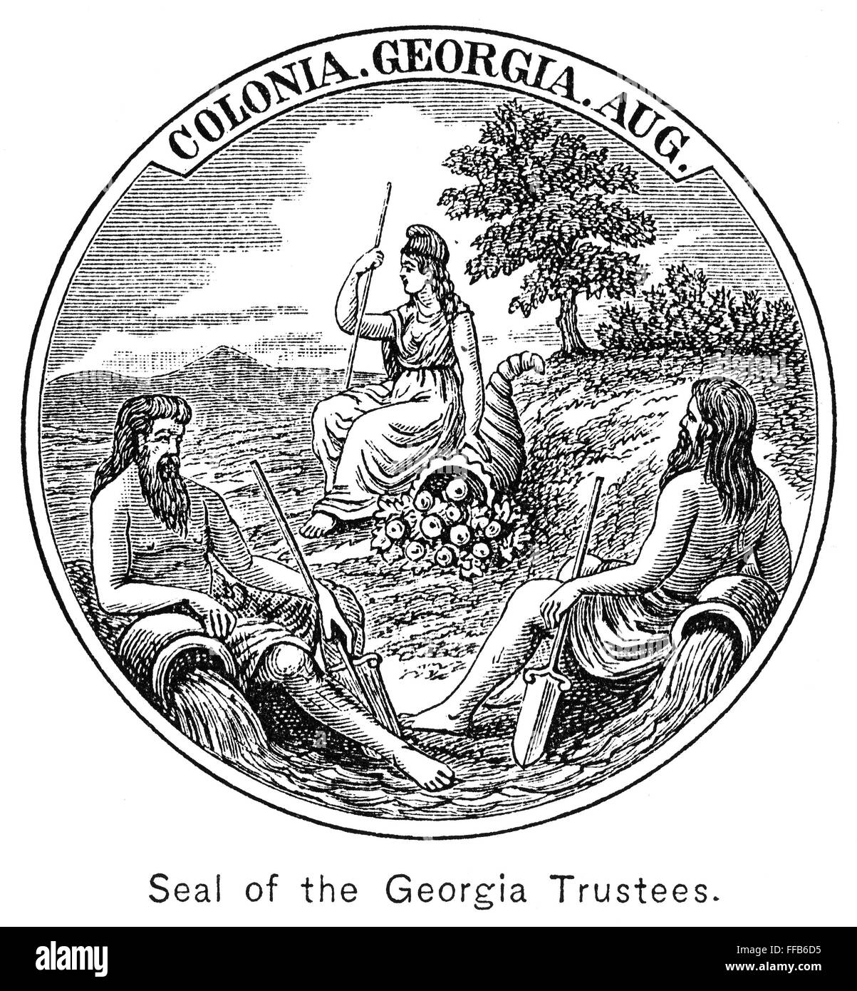 GEORGIA: COLONIAL SEAL. /nSeal of the colony of Georgia, c1750 ...