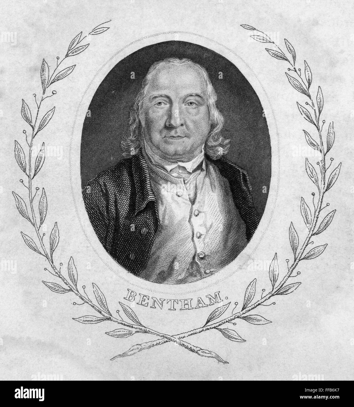 JEREMY BENTHAM (1748-1832). /nEnglish jurist and philosopher. Line and ...