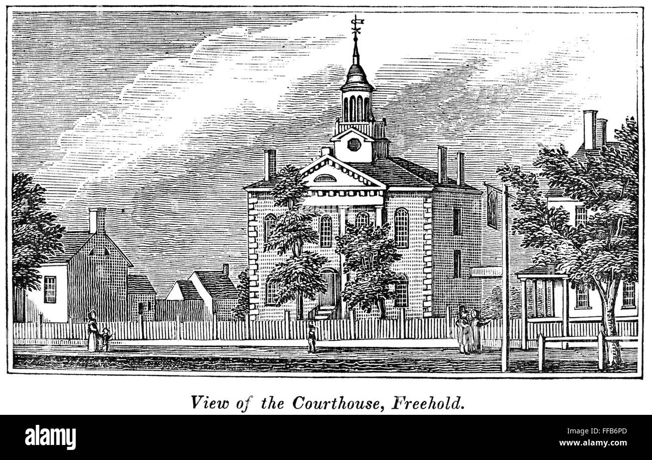 AMERICAN COURTHOUSE, 1844. /nView of the courthouse at Freehold, New ...