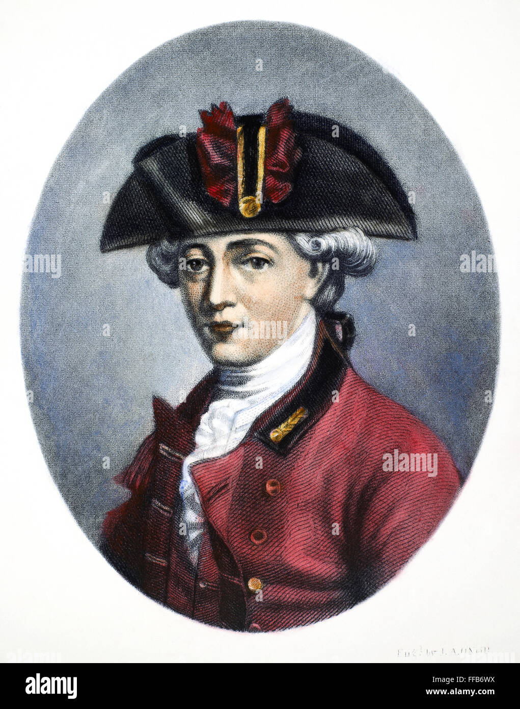JOHN ANDRE (1751-1780). /nEnglish soldier. Mezzotint, American, 19th ...