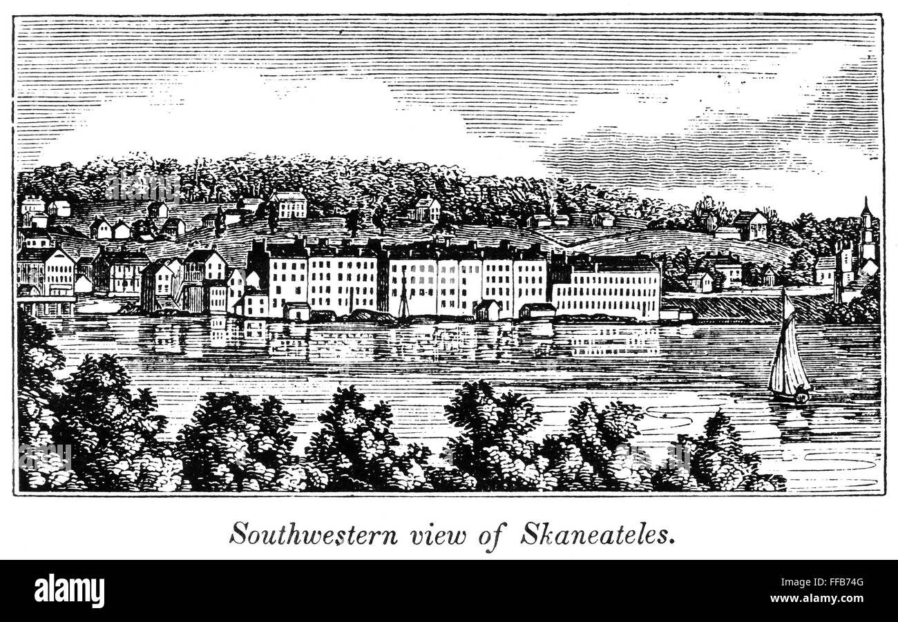 NEW YORK: SKANEATELES. /nSkaneateles, New York. Wood engraving, 1841 ...