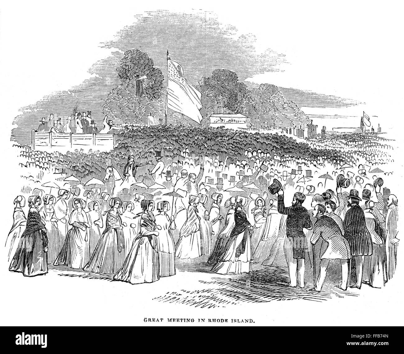 DORR'S REBELLION, 1844. /nThe 'Great Mass Meeting for Democracy and ...