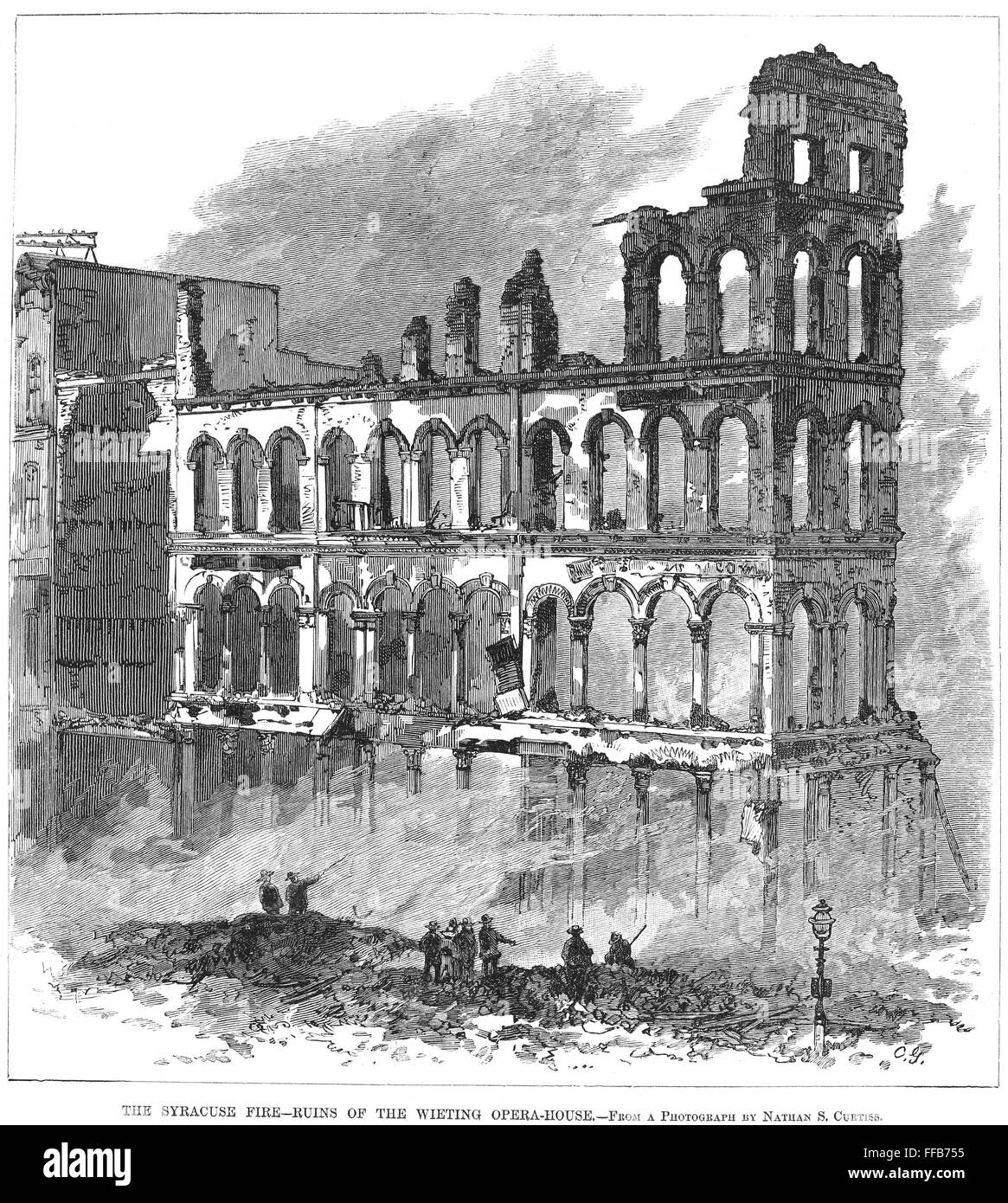 SYRACUSE: OPERA HOUSE FIRE. /nThe ruins of the Wieting Opera House at ...