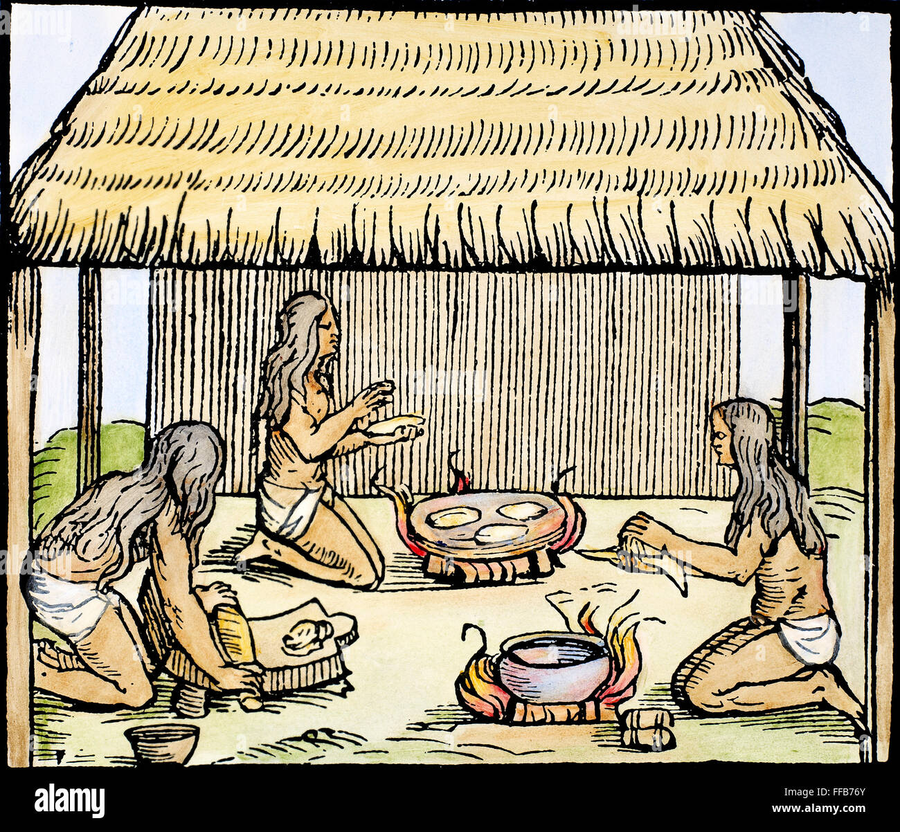 NATIVE AMERICANS: MAKING BREAD. /nThe Native American method of making ...