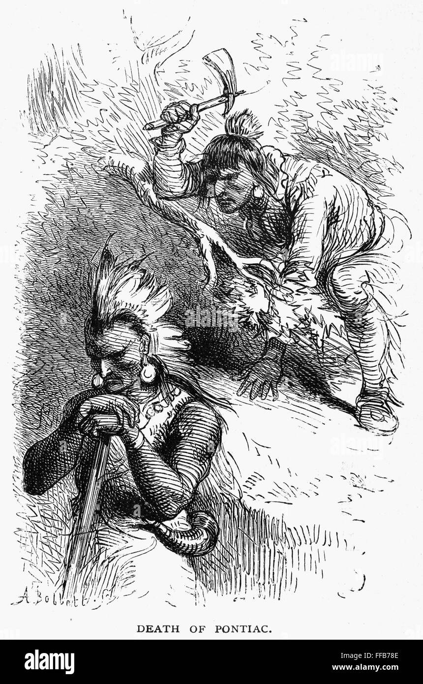 PONTIAC (d. 1769). /nNative American Ottawa chief. The death of Pontiac ...