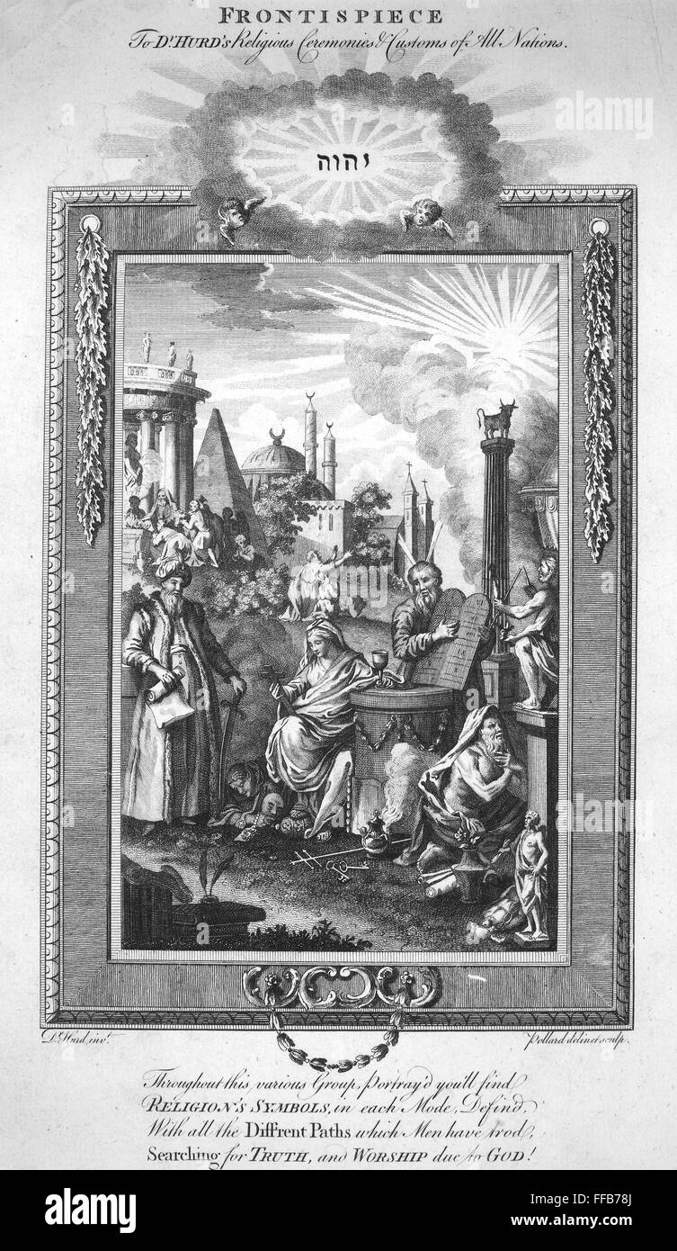 RELIGION: PRAYER. /nFrontispiece to Dr. Richard Hurd's 'Religious ...