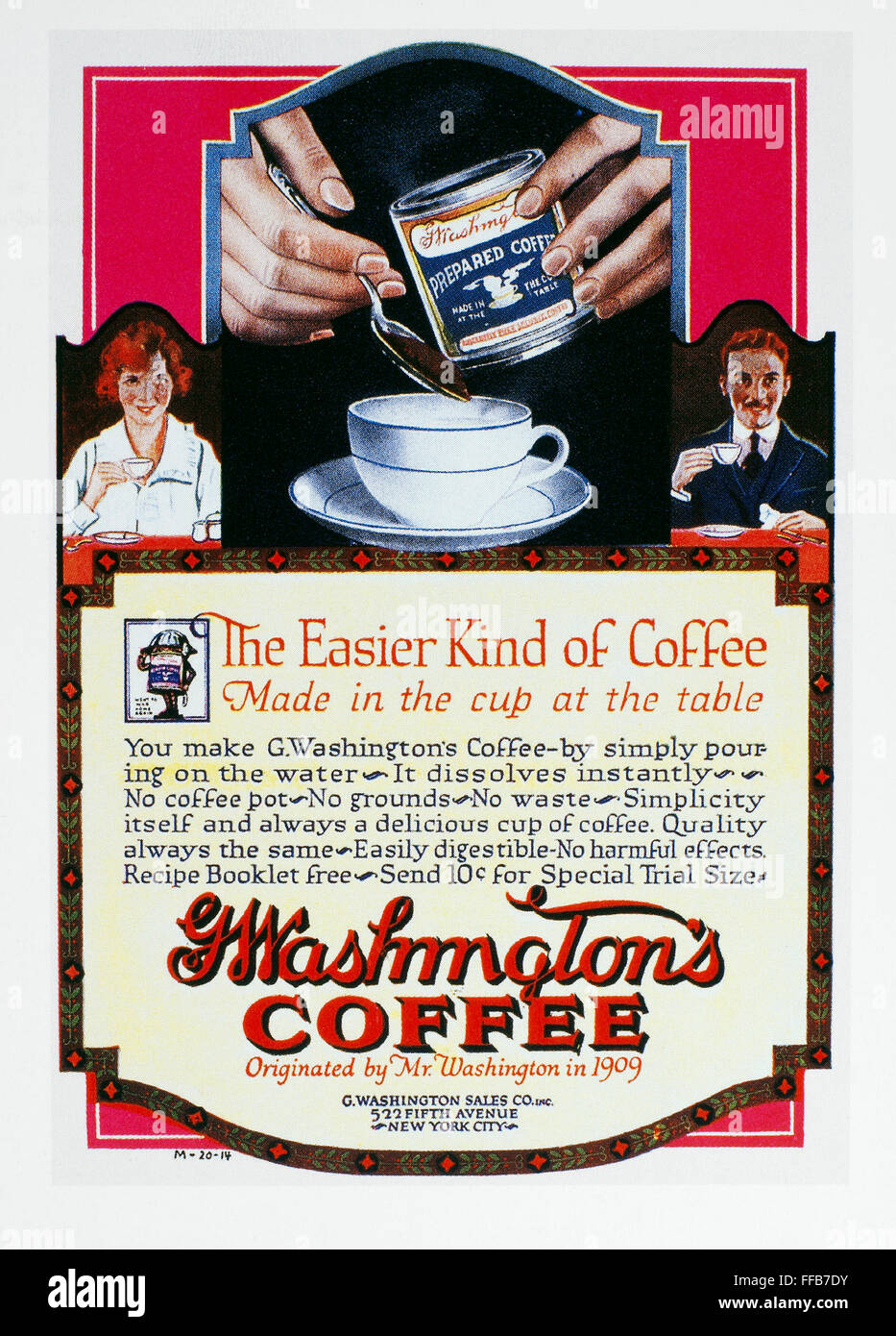 INSTANT COFFEE AD, 1919. /nAmerican advertisement, 1919, for George ...