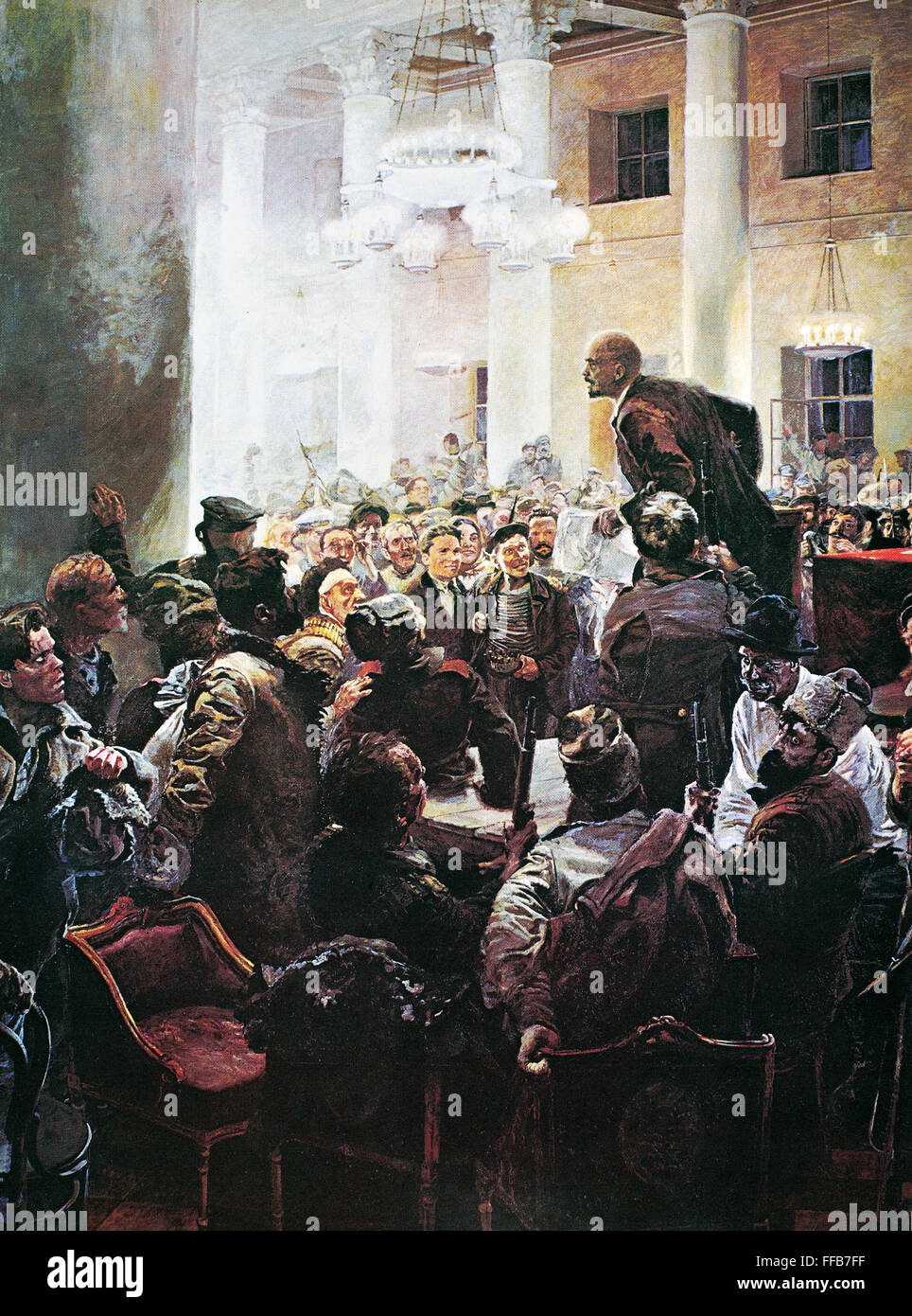 RUSSIAN REVOLUTION, 1917. /nVladimir Ilyich Lenin addressing a meeting ...