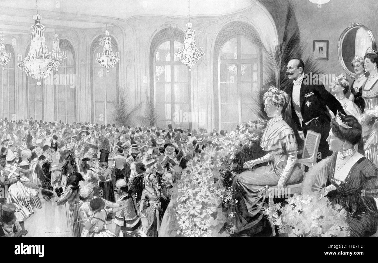 CHARITY BALL, 1911. /nPrince Alexander of Teck (right) and Princess ...