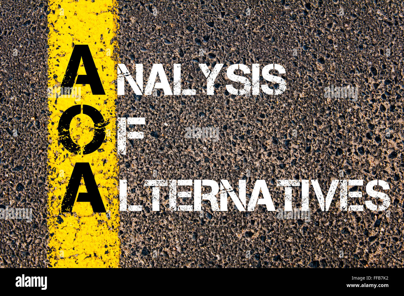 Concept image of Business Acronym AOA Analysis Of Alternatives written ...