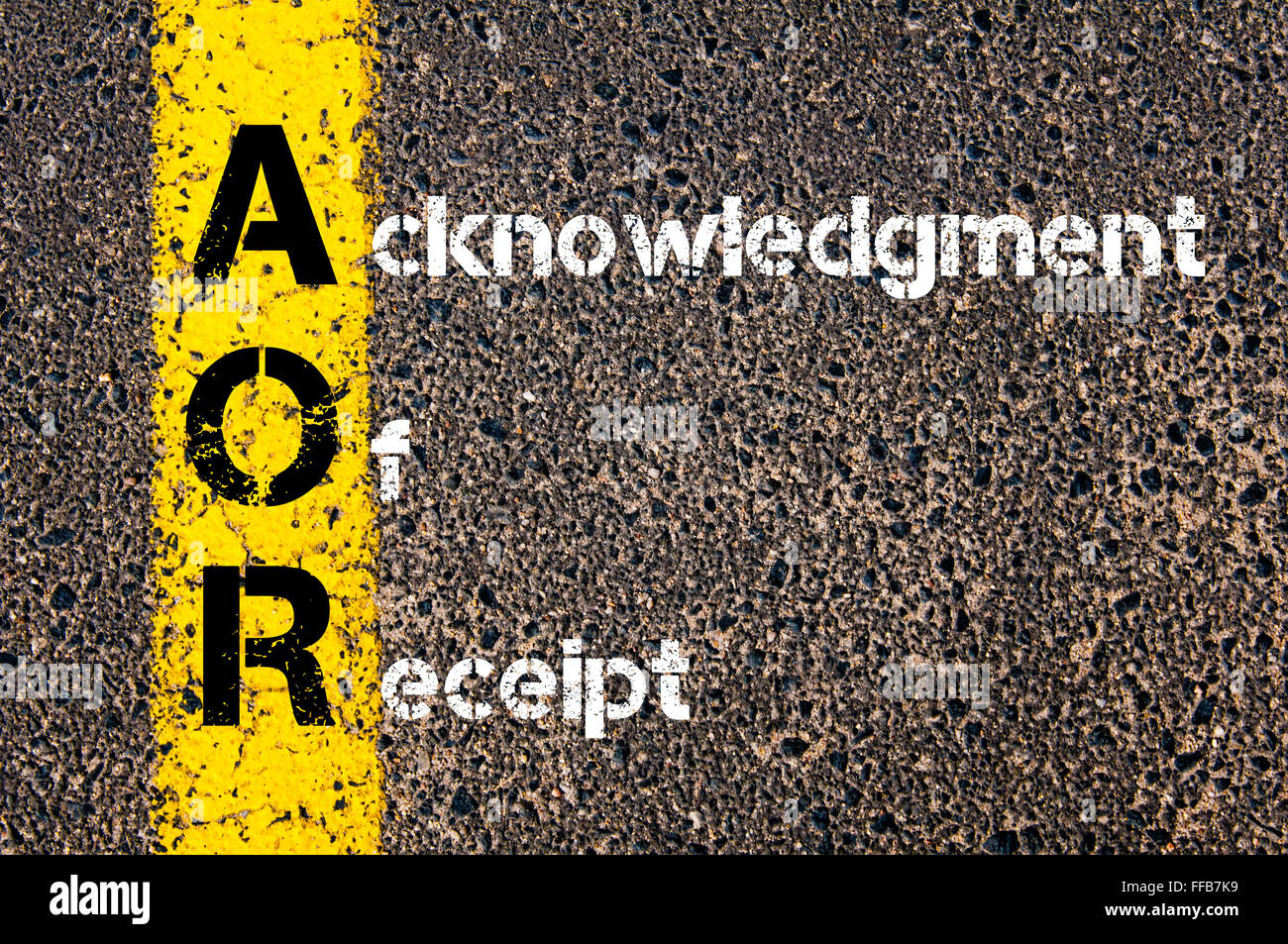 Concept image of Business Acronym AOR Acknowledgment Of Receipt written ...
