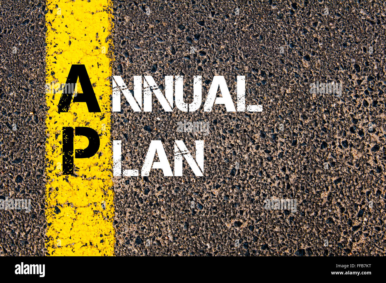 Concept image of Business Acronym AP Annual Plan written over road ...