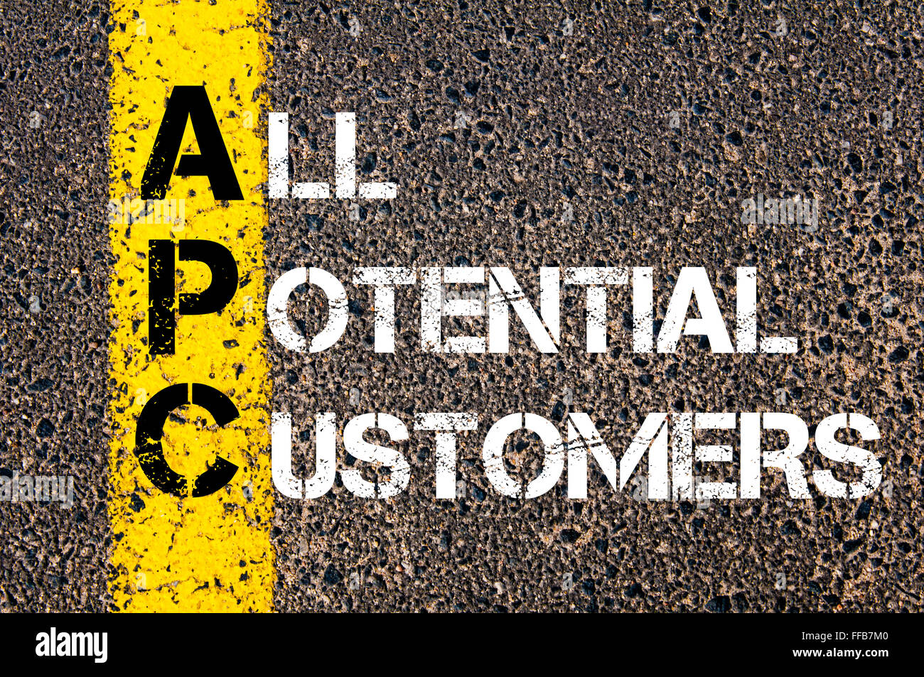 Concept image of Business Acronym APC All Potential Customers written ...