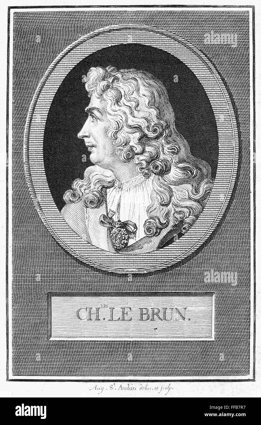 CHARLES LE BRUN (1619-1690). /nFrench painter. Line engraving, 18th ...