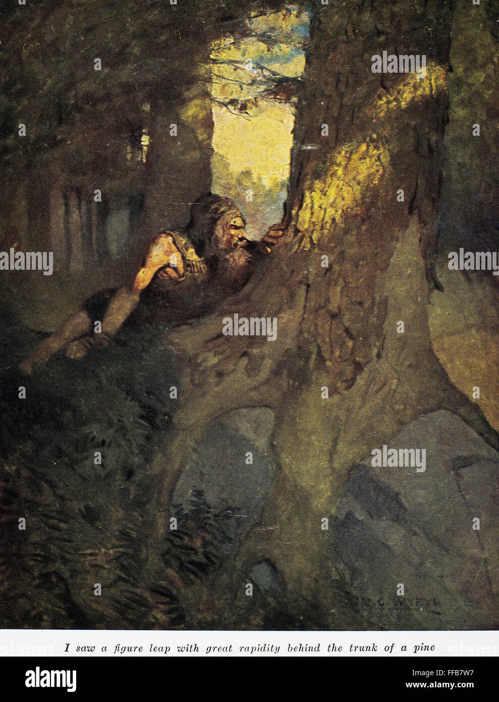 TREASURE ISLAND, 1911. /n'Ben Gunn.' Illustration by N.C. Wyeth from a ...