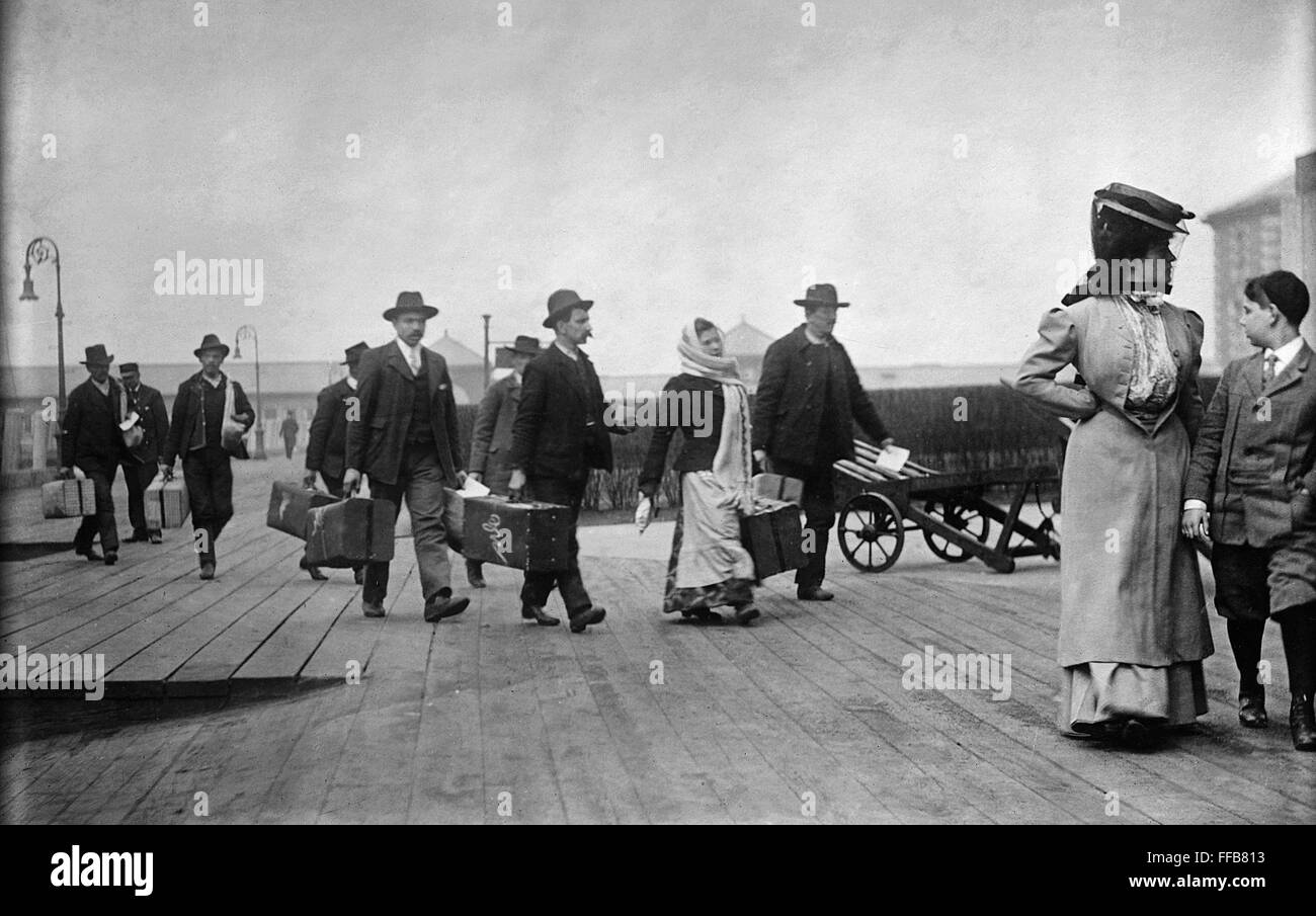 IMMIGRANTS: ELLIS ISLAND. /nA group of European immigrants photographed ...