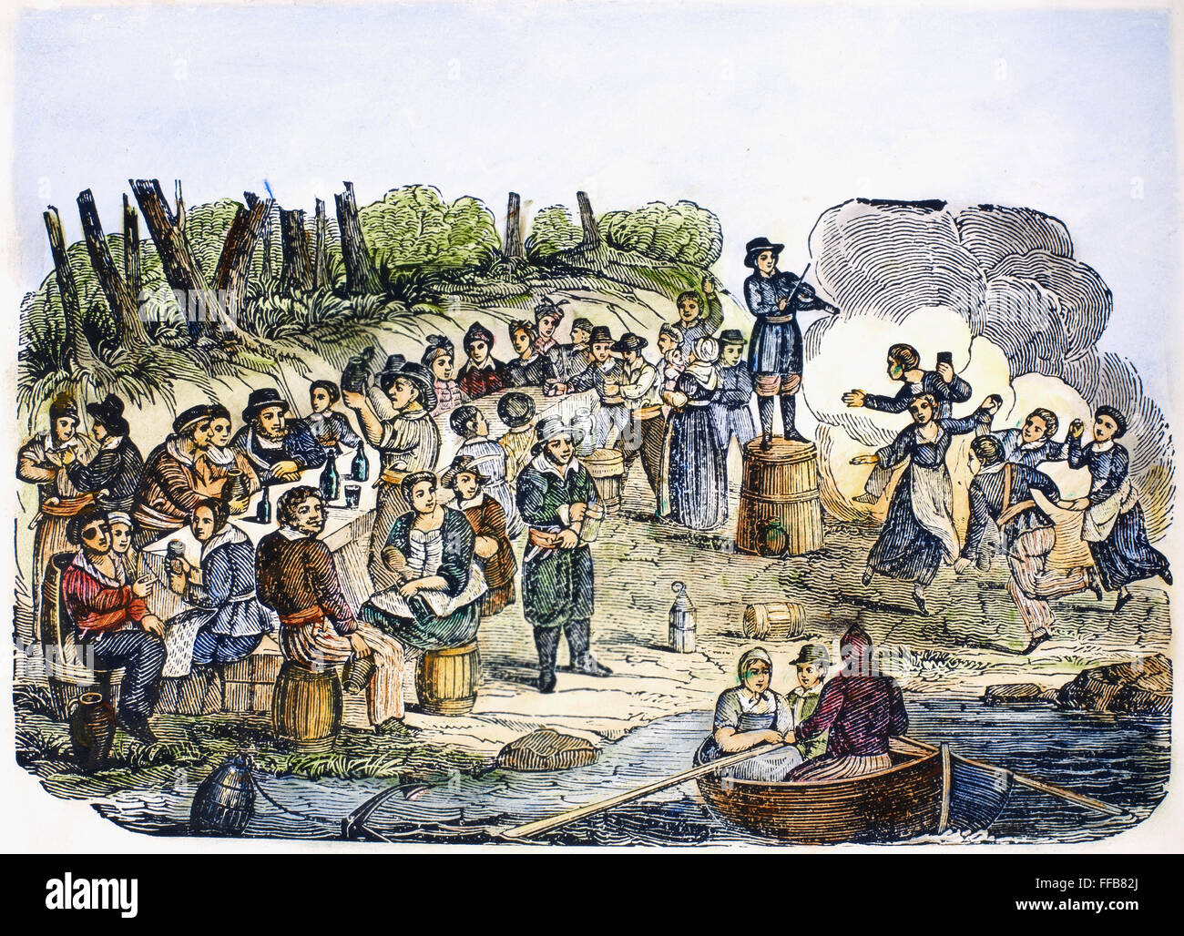 PIRATES, 1718. /nThe crews from pirate ships belonging to Edward Teach ...