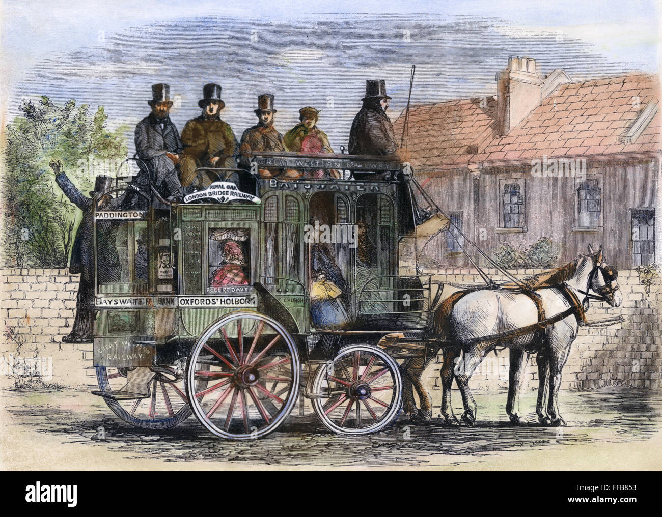 LONDON OMNIBUS, 1860. /nDe Tivoli's patent omnibus at London, England ...