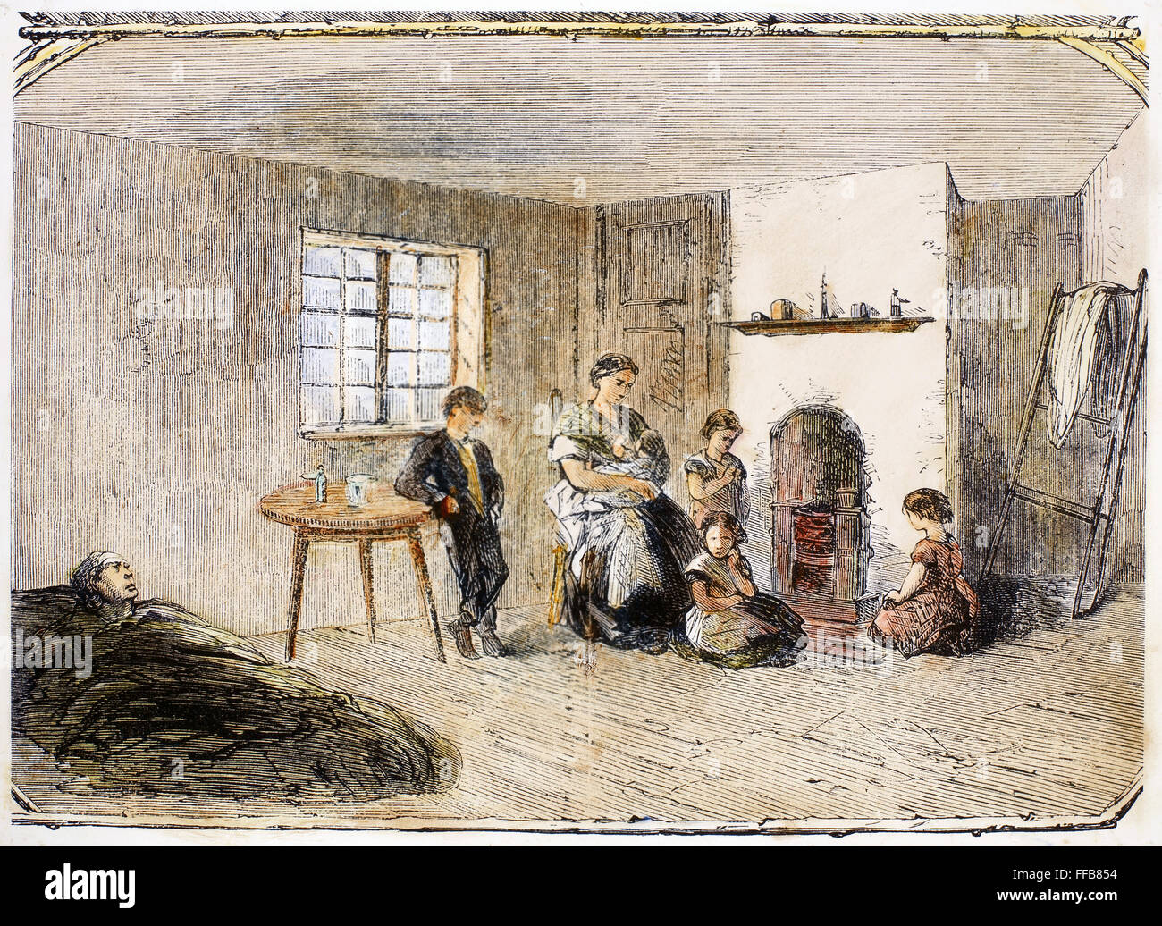 ENGLAND: COTTON FAMINE. /nThe home of a Manchester mill worker during ...