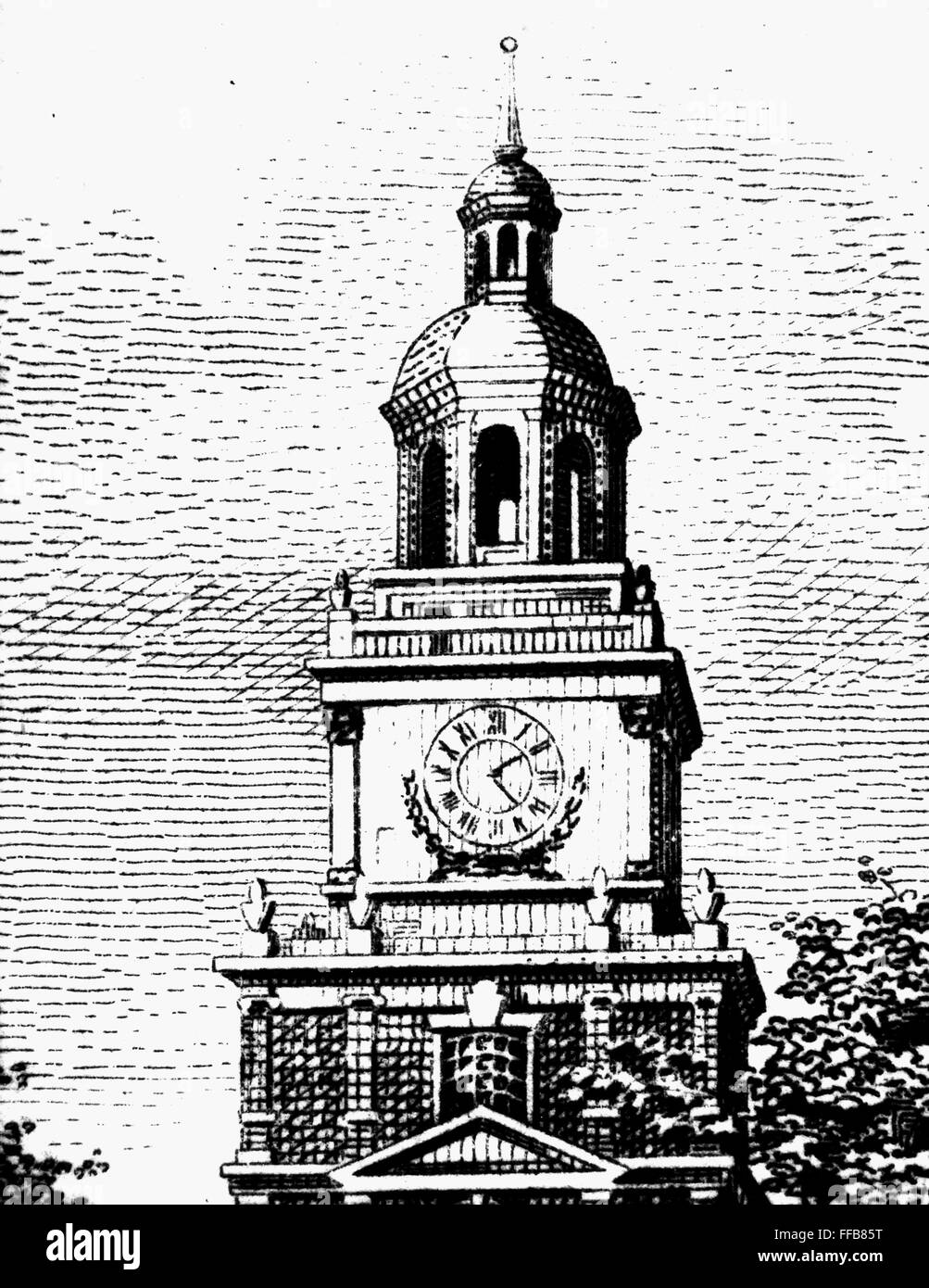 INDEPENDENCE HALL: TOWER. /nThe clock tower of Independence Hall in ...