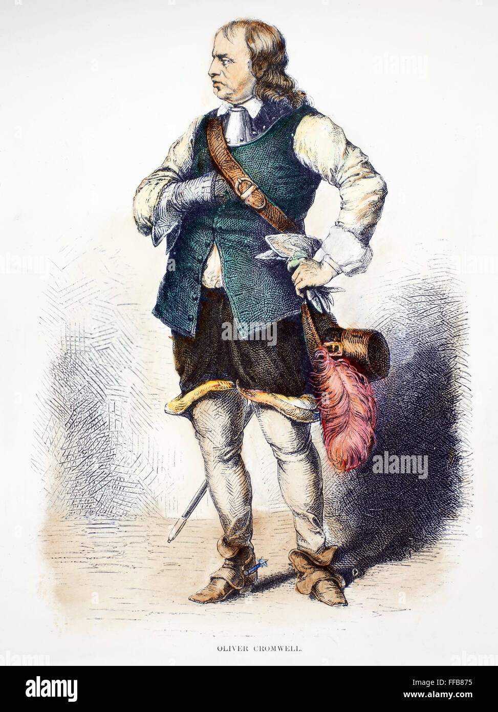 OLIVER CROMWELL (1599-1658). /nEnglish soldier and statesman. Line ...