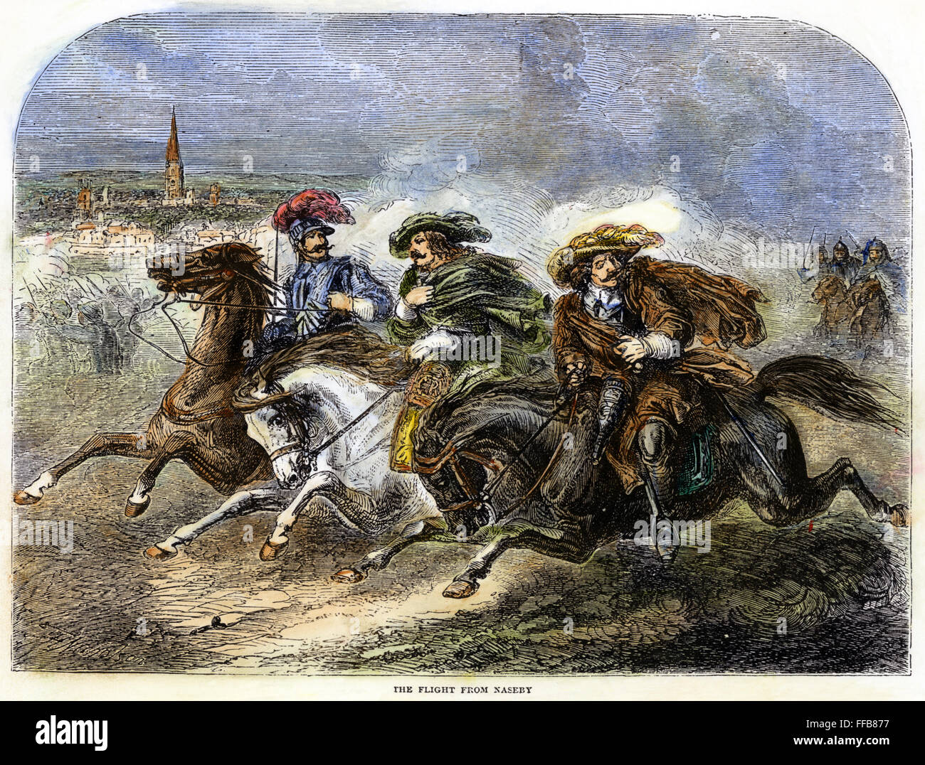 BATTLE OF NASEBY, 1645. /nCavaliers loyal to King Charles I flee ...