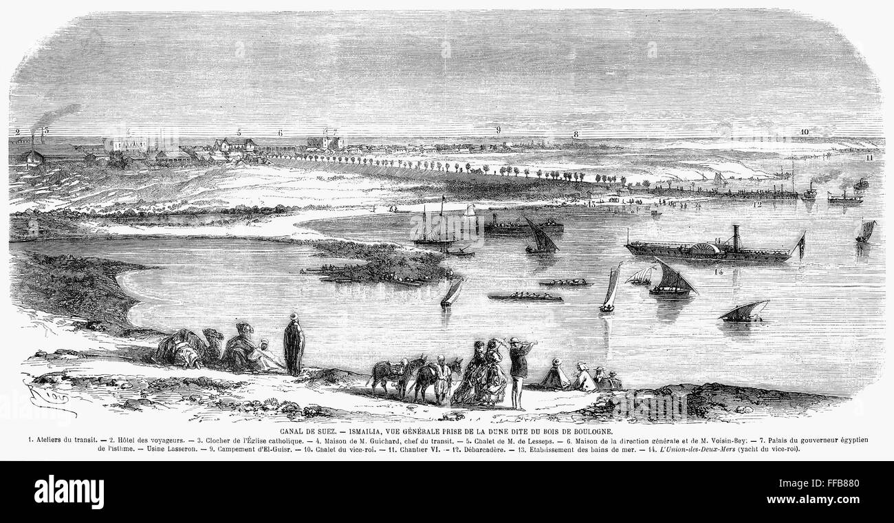 SUEZ CANAL: ISMAILIA, 1869. /nThe town of Ismalia, founded 1863 by ... SUEZ CANAL: ISMAILIA, 1869. /nThe town of Ismalia, founded 1863 by ...