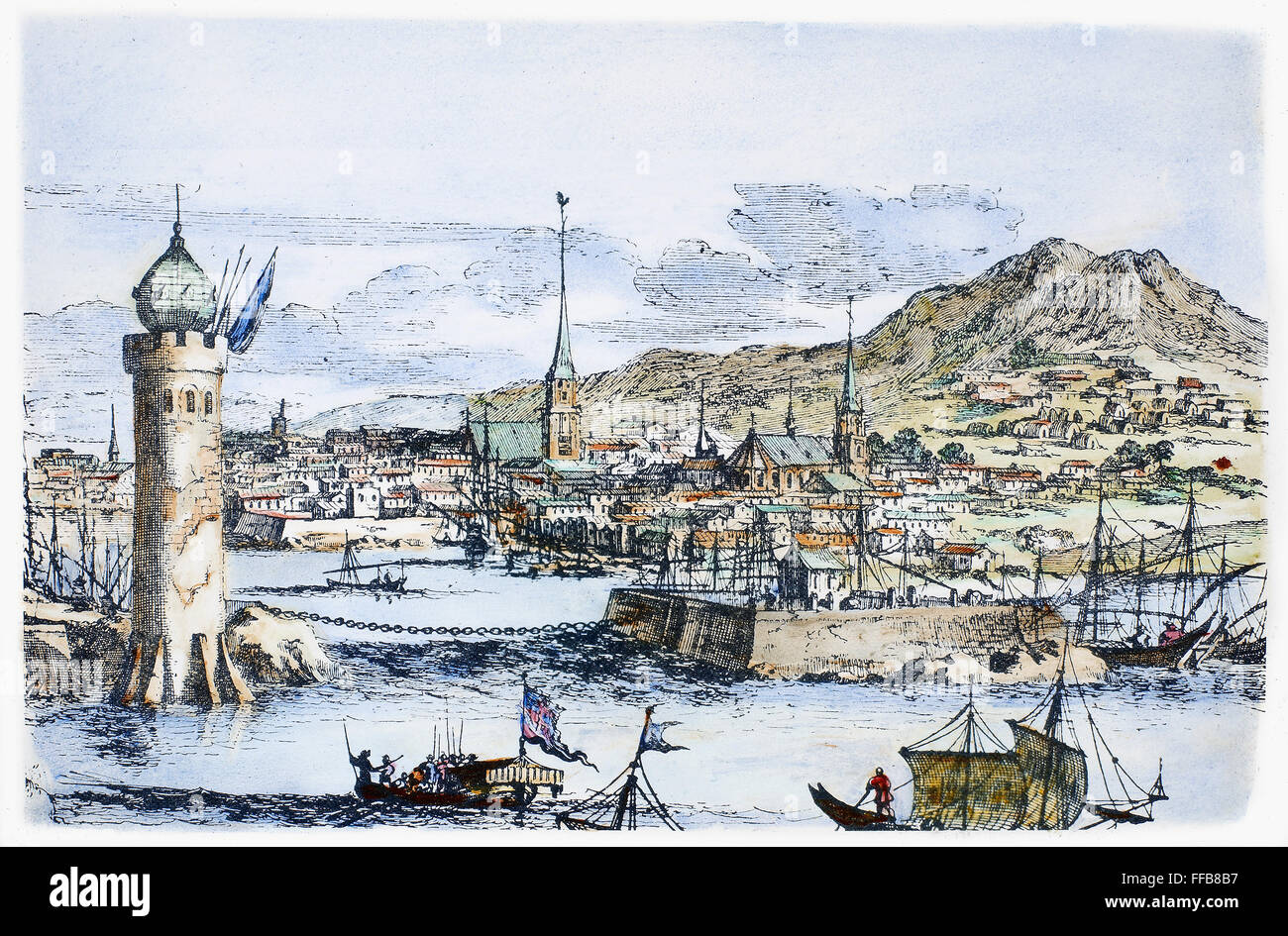 HAVANA, CUBA, 1670. /nThe port and city of Havana, Cuba. Copper ...
