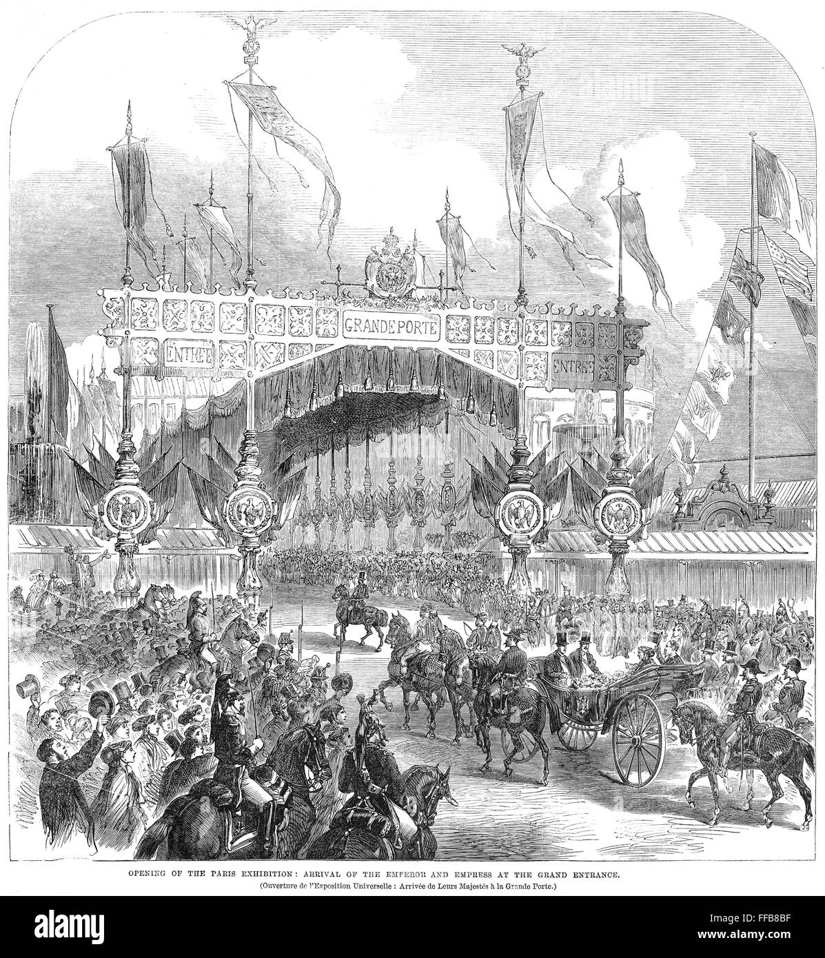 PARIS EXPOSITION, 1855. /nThe arrival of Emperor Napoleon III and the ...