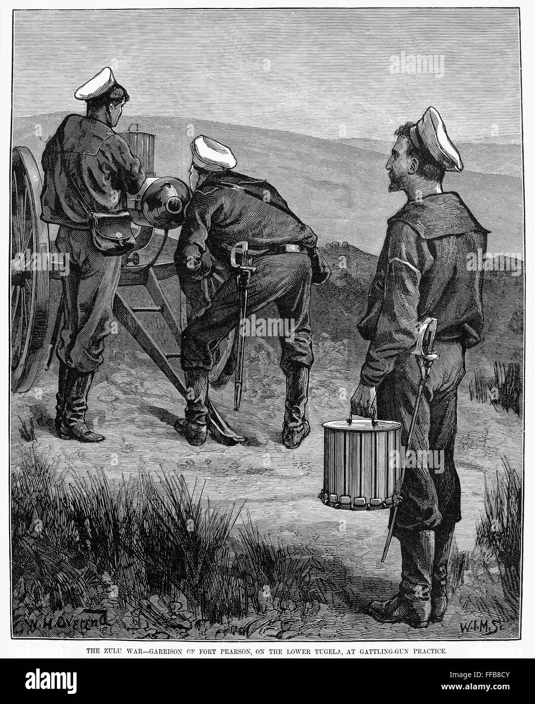 GATLING GUN, 1879. /nEnglish sailors at Gatling gun practice at Fort ...