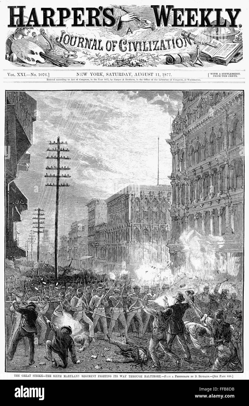 GREAT RAILROAD STRIKE, 1877. /n'The Sixth Maryland Regiment fighting ...