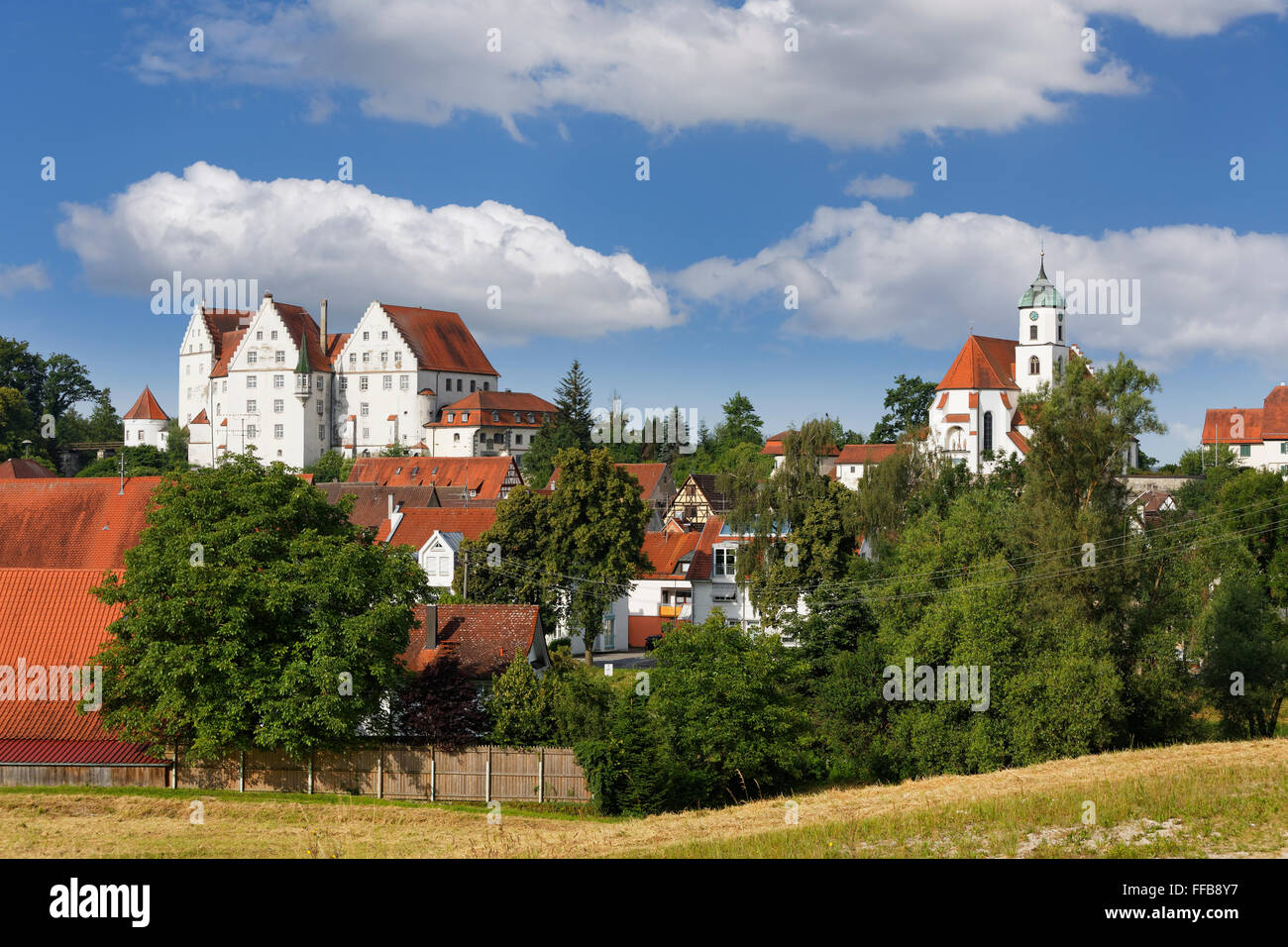 Scheer Castle and St. Nicholas Parish Church, Scheer, Upper Swabia ...