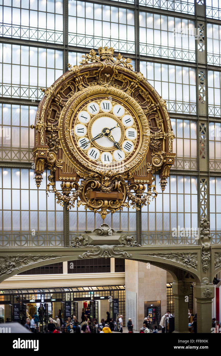 Belle Époque station clock, Musée d’Orsay, Paris, Ile de France, France ...
