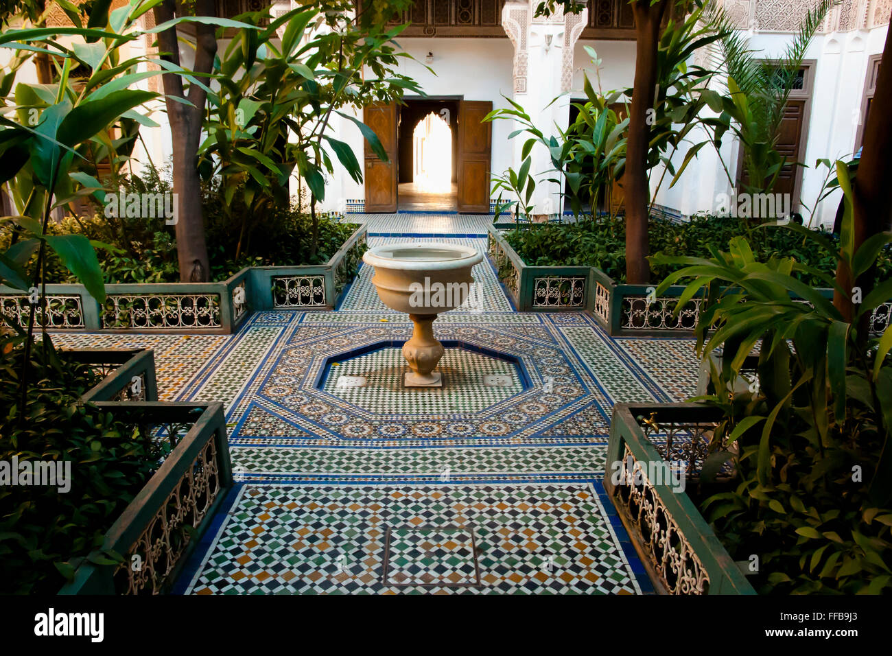 Water Fountain at Bahia Palace - Marrakesh - Morocco Stock Photo - Alamy