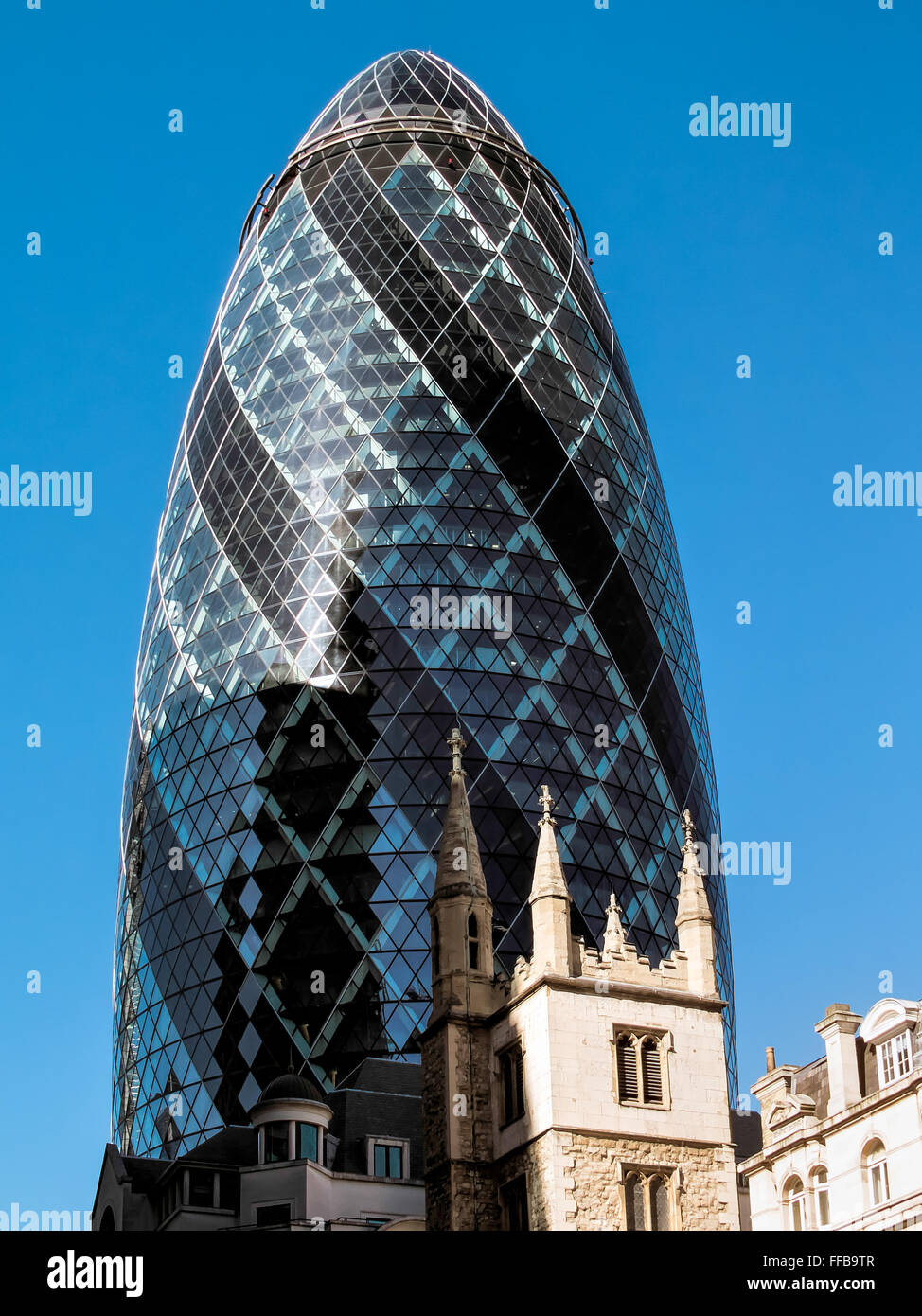 Futuristic building at 30 St Mary Axe London Stock Photo - Alamy
