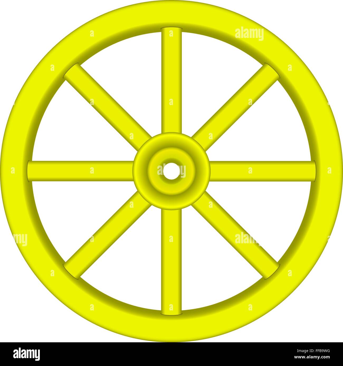 Vintage wooden wheel in yellow design Stock Vector Image & Art - Alamy
