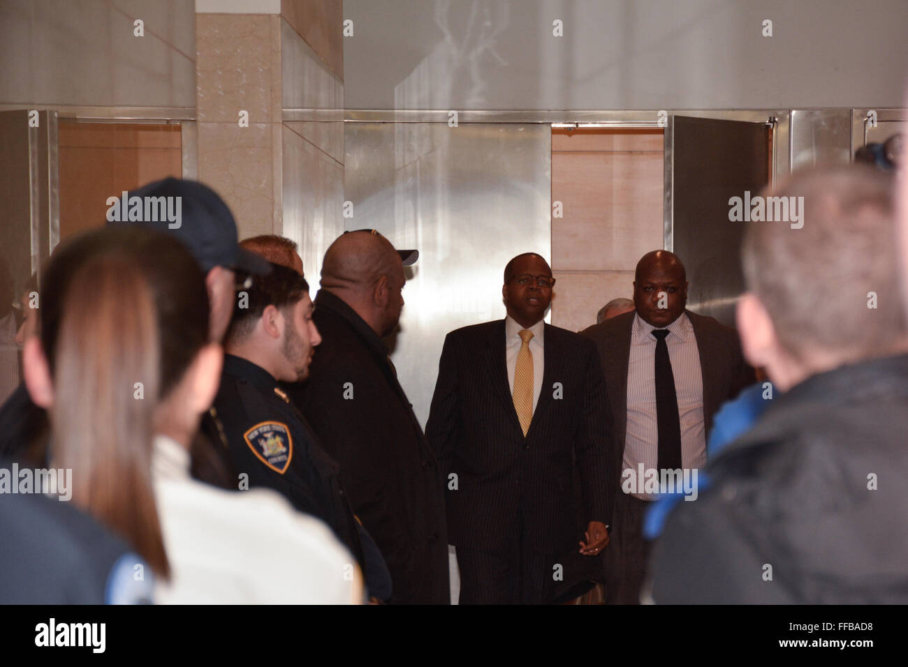 Brooklyn, United States. 11th Feb, 2016. DA Ken Thompson walks out of ...
