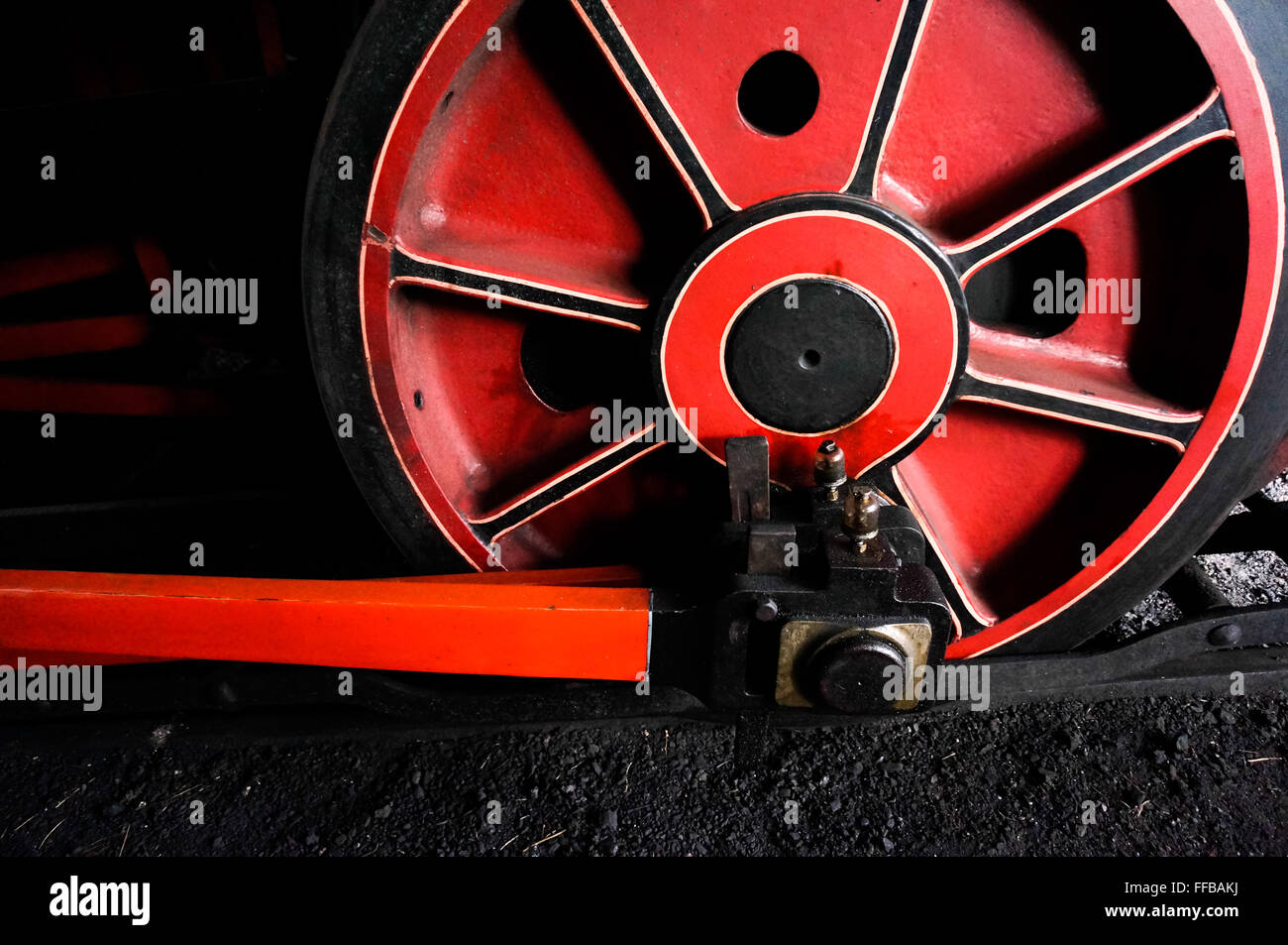 An old steatrain wheel Stock Photo - Alamy