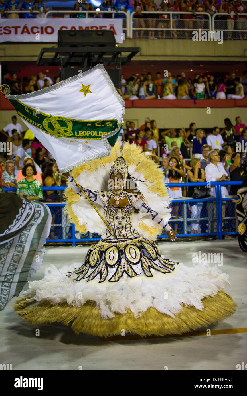 Samba dancers parade in the Sambadrome during the Rio Carnival February ...