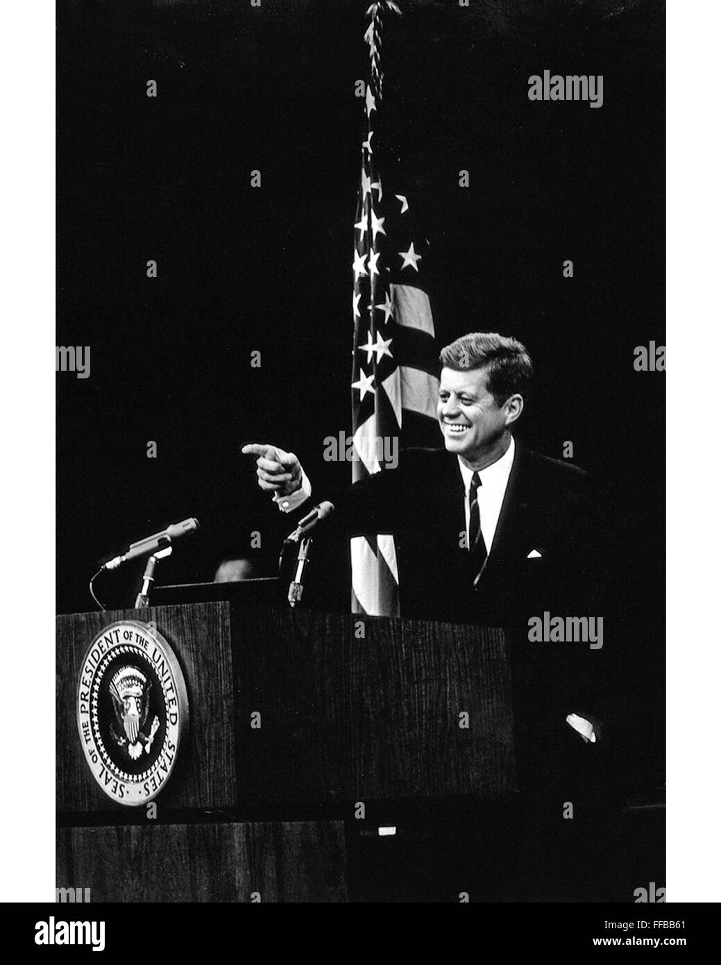 President Kennedy at a news conference on November 20, 1962 in the ...