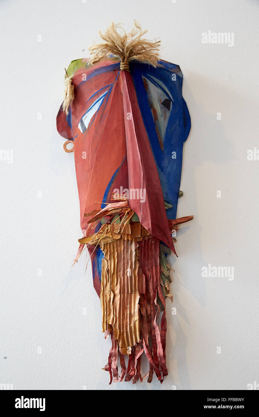 Remagen, Germany. 12th Feb, 2016. A replica of a mask of Mrcell Janko ...