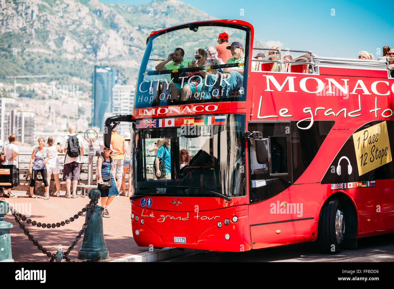 Touristic bus on street. Le grand tour is a official touristic bus ...