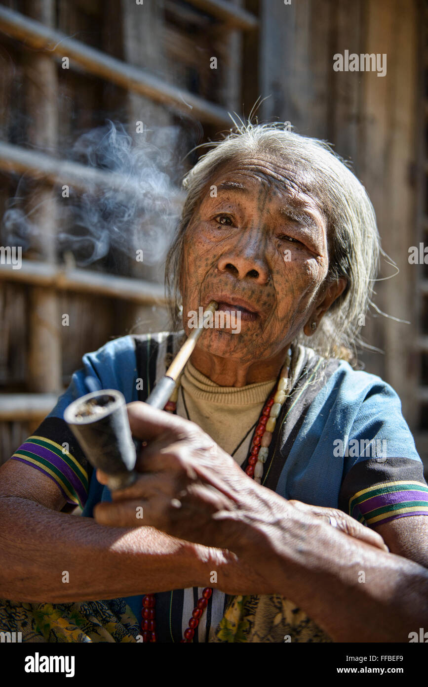 Cigarette Face Tattoos A Tattooed Woman Smoking · Free Stock Photo